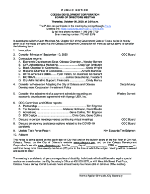 Fillable Online PUBLIC NOTICE ODESSA DEVELOPMENT ... Fax Email Print ...