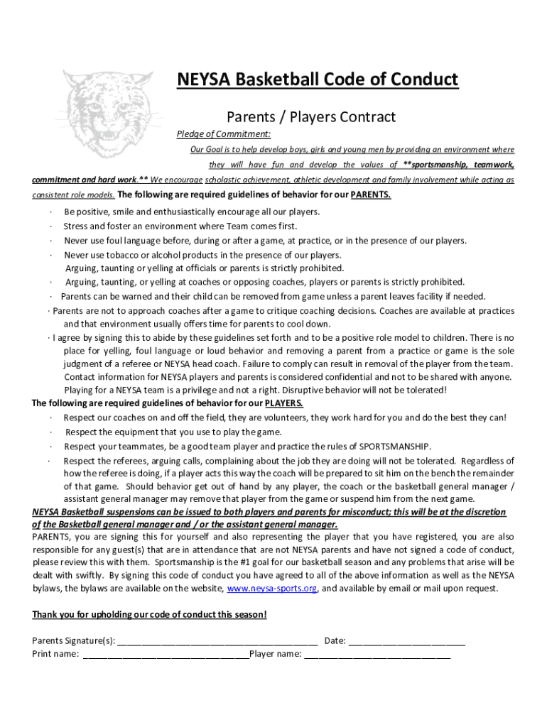 Fillable Online TPSA Code of Conduct Agreement Fax Email Print - pdfFiller