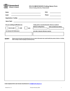 Fillable Online CCAQ Coding Query Form 2023. CCAQ Coding Query Form ...