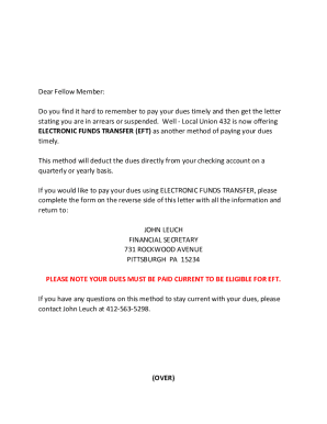 Fillable Online ELECTRONIC FUNDS TRANSFER FORM Fax Email Print - pdfFiller