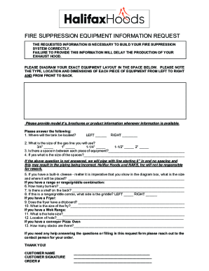 Fillable Online Fire Suppression Equipment Information Request - FINAL ...