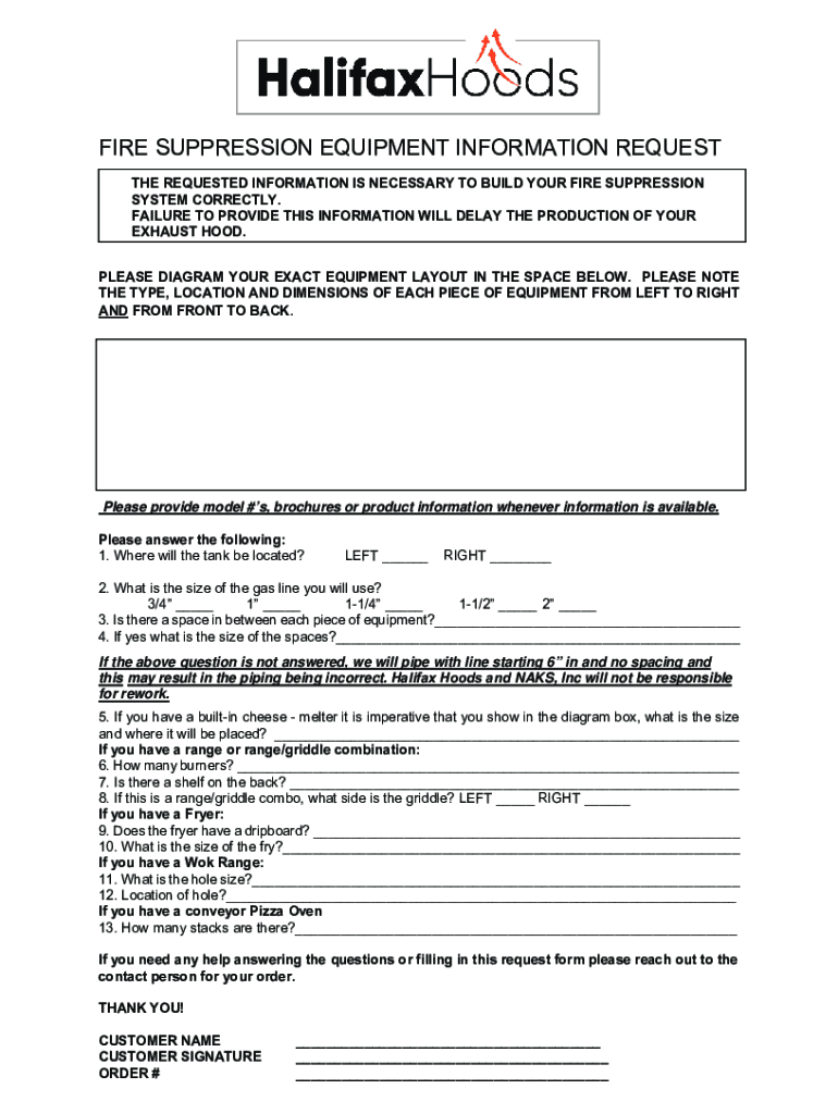 Fillable Online Fire Suppression Equipment Information Request - FINAL ...