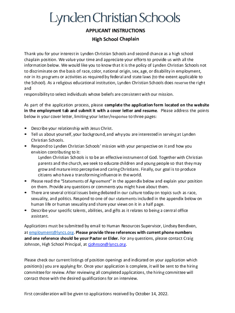Fillable Online Lynden-Christian-Schools-Employment-Application ...