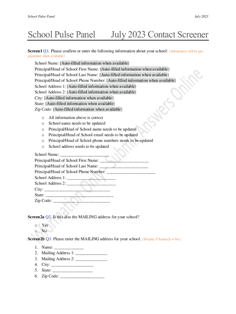 Fillable Online School Pulse Panel Fax Email Print - pdfFiller