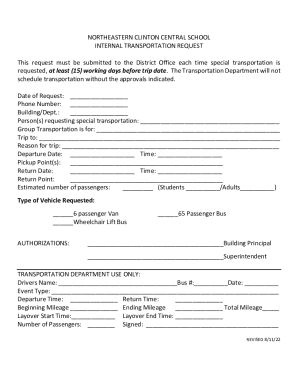 Fillable Online Staff Transportation Request Form.pdf Fax Email Print ...