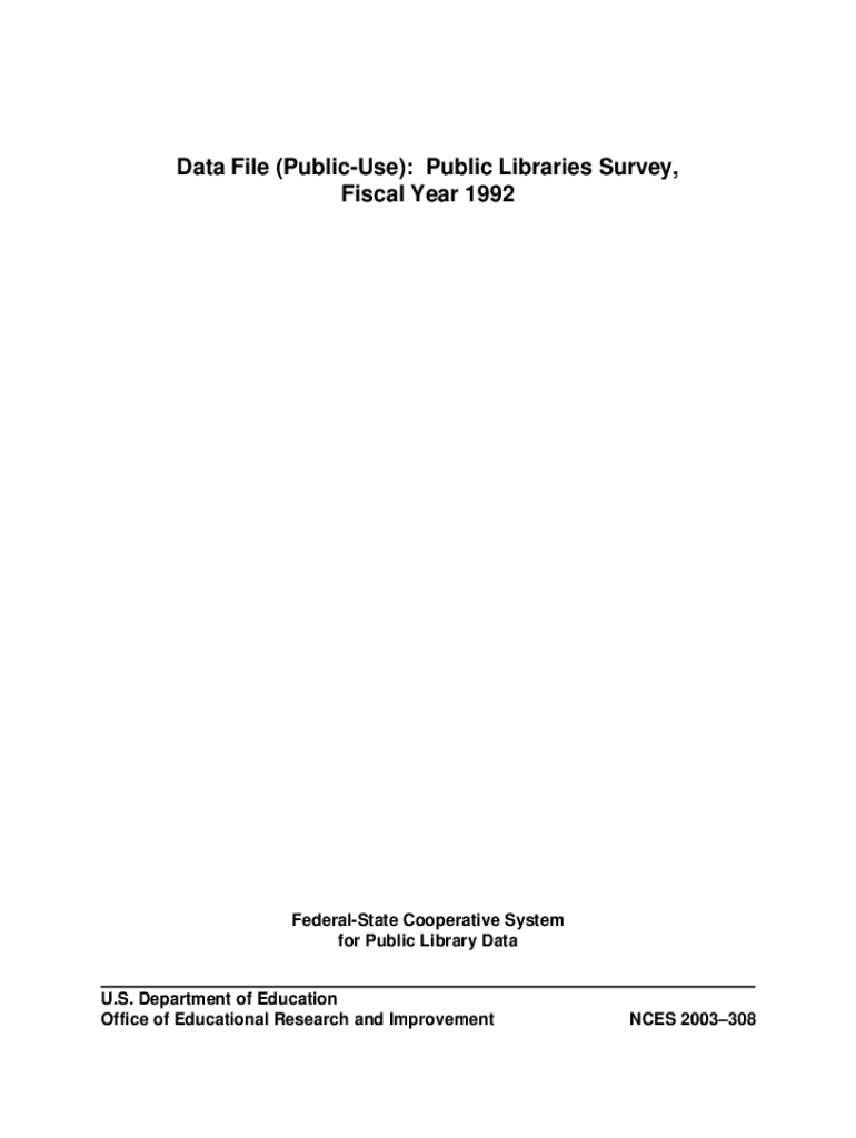 Fillable Online nces ed Data File (Public-Use): Public Libraries Survey ...