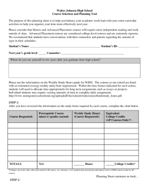 Fillable Online WJHS Course Planning Sheet.pdf Fax Email Print - pdfFiller
