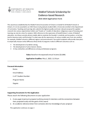 Fillable Online Waldorf Schools Scholarship for Evidence-based Research. 2021-2022 Application ...