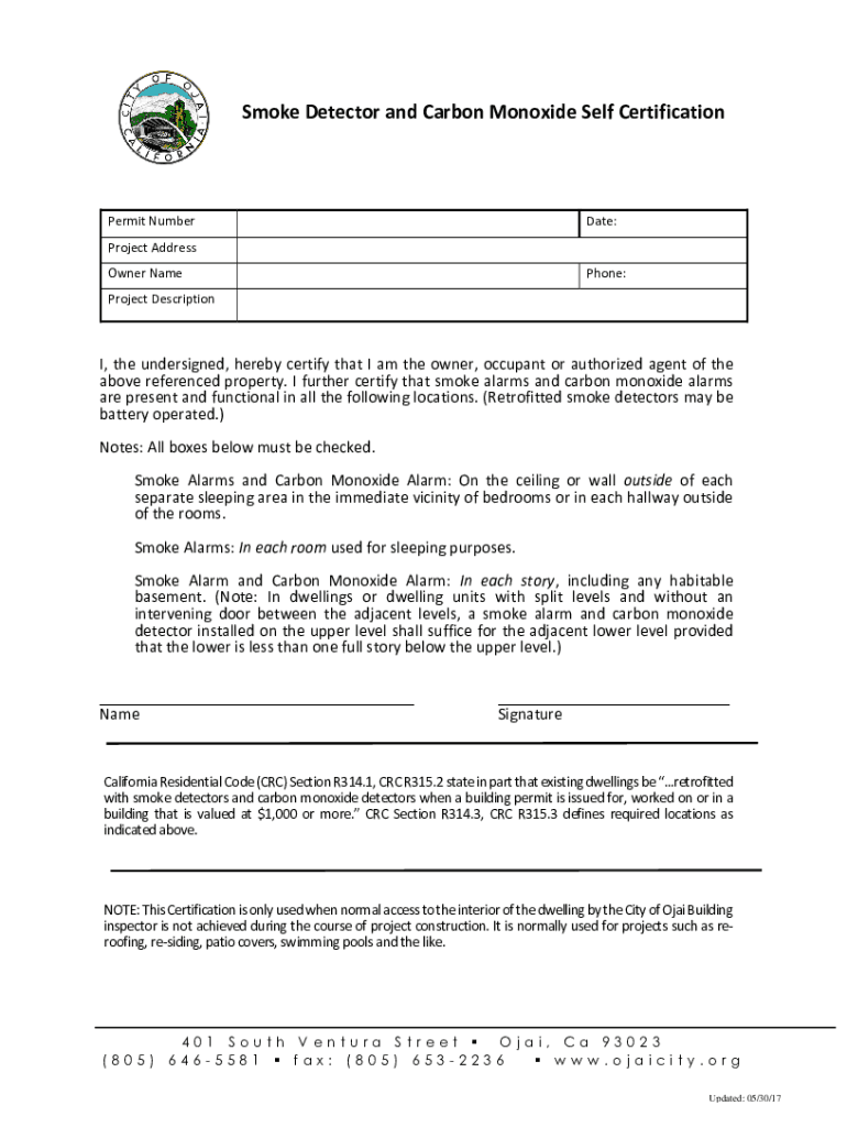 Fillable Online Smoke Detector Waiver form 052617 Fax Email Print ...