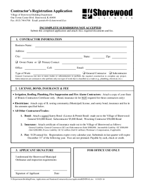 Fillable Online Contractors Registration Application Fax Email Print - pdfFiller