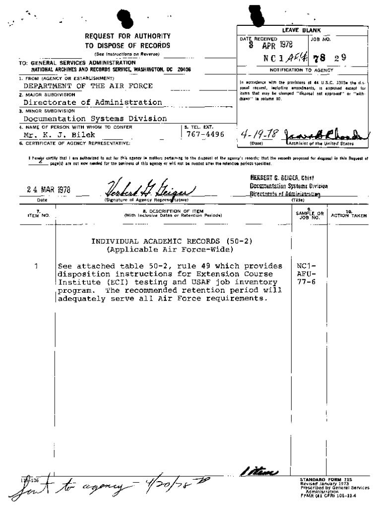 Fillable Online Extension Course AFU Institute (ECI) Testing and USAF ...