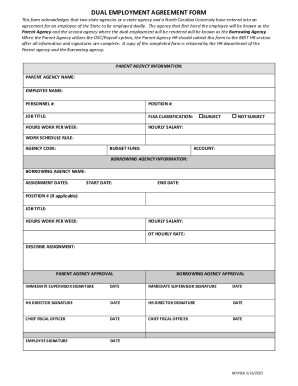 Fillable Online dual employment agreement form OSHR Fax Email Print ...