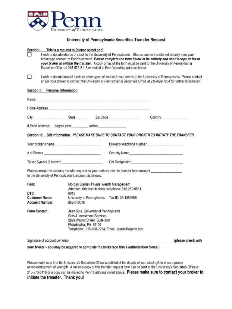 Fillable Online security-transfer-form.doc Fax Email Print - pdfFiller