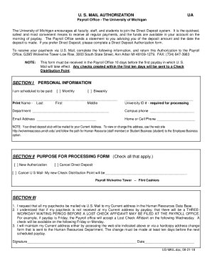 Fillable Online U. S. MAIL AUTHORIZATION Fax Email Print - pdfFiller