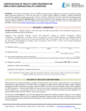 Fillable Online Medical Certification of Health Care Provider for ...