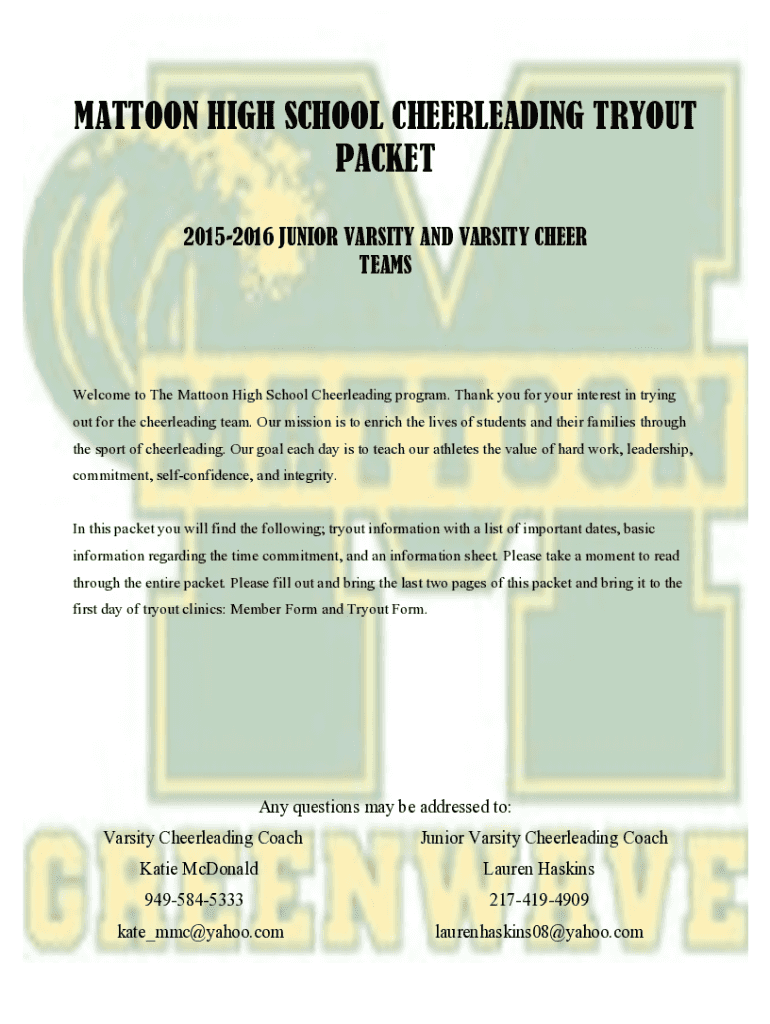 Fillable Online Ridge View Girls Varsity Competitive Cheer Fax Email ...