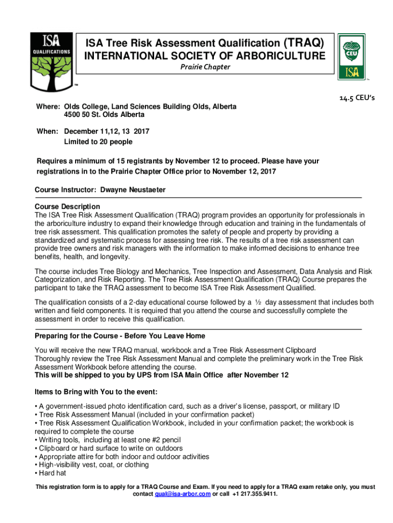 Fillable Online Tree Risk Assessment Qualification - Olds, AB Fax Email ...
