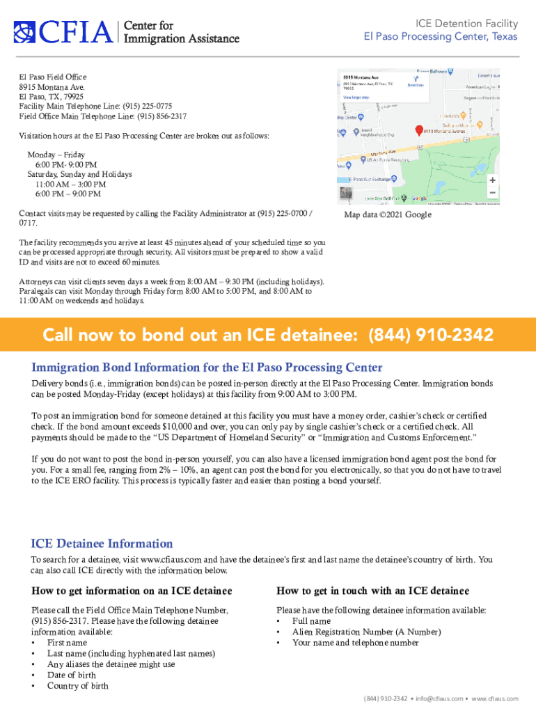 Fillable Online El Paso Service Processing Center Fax Email Print ...