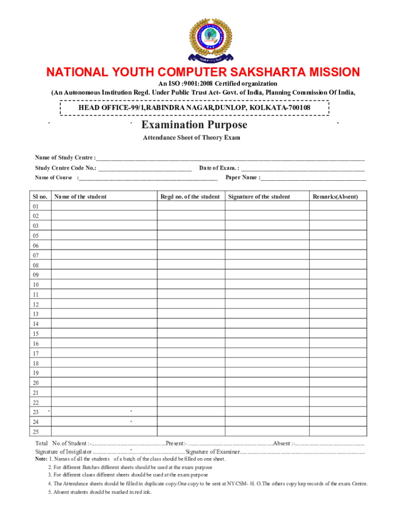 Fillable Online Charles Babbage National Computer Saksharta Mission Fax ...