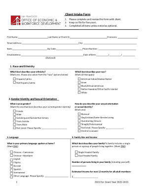 Fillable Online 2022-23 MOHCD Client Intake Form - English (pdf) Fax ...