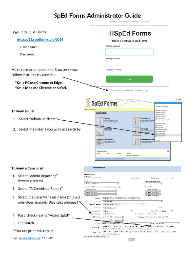 Fillable Online SpEd Forms Admin Guide NLSEC. SpEd Forms Admin Guide NLSEC Fax Email Print ...