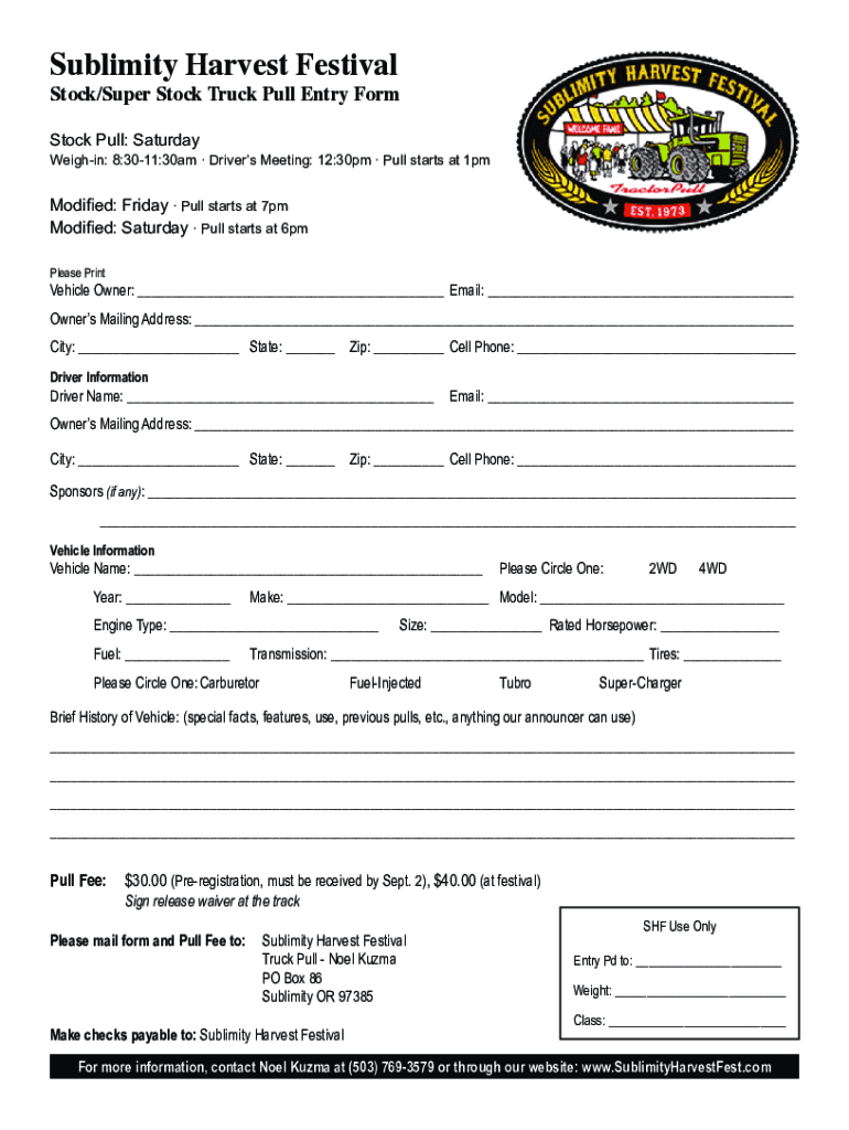 Fillable Online Tractor Pull Rules Fax Email Print - pdfFiller