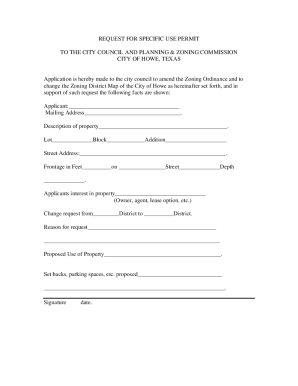Fillable Online REQUEST FOR SPECIFIC USE PERMIT Fax Email Print - pdfFiller