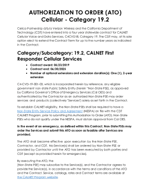 Fillable Online Verizon Category 19.2 Authorization to Order Form ...