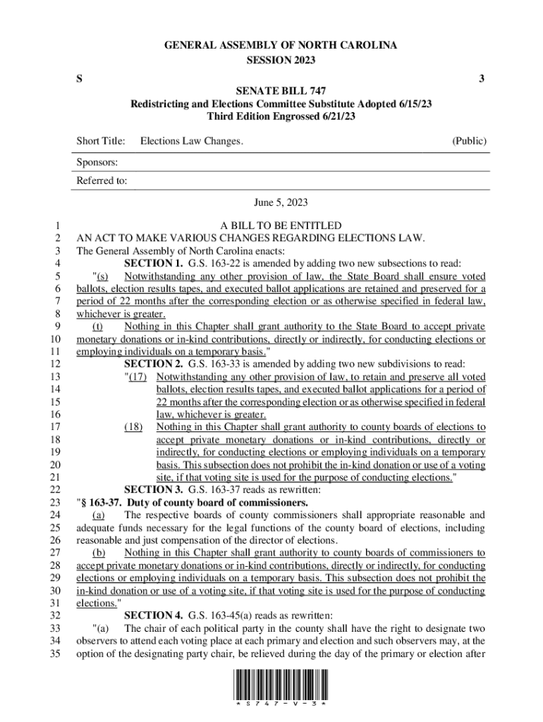 Fillable Online SENATE BILL 747 Fax Email Print - pdfFiller