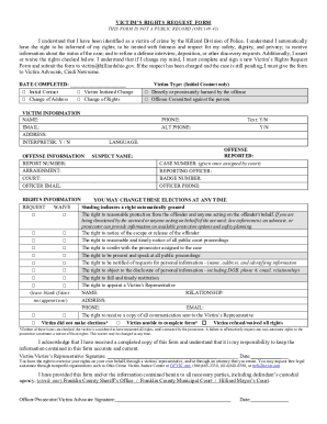 Fillable Online Victim's Rights Request Form Fax Email Print - pdfFiller