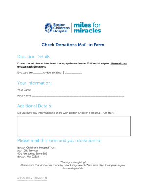 Fillable Online Check Donations Mail-in Form Fax Email Print - pdfFiller