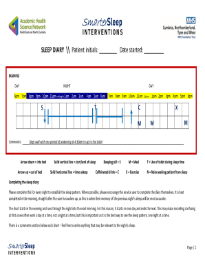 Fillable Online sleep diary form Fax Email Print - pdfFiller