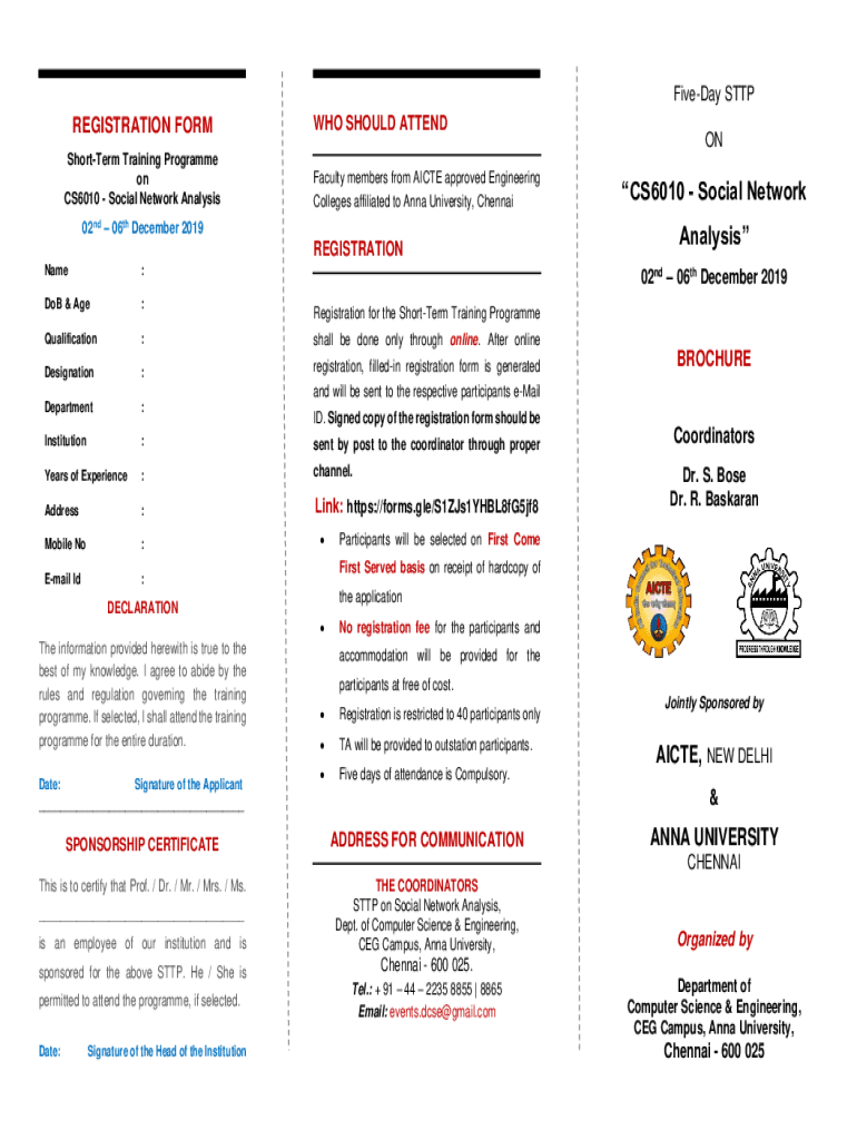 Fillable Online SHORT TERM TRAINING PROGRAMME (STTP) Fax Email Print ...