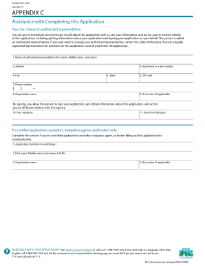 Fillable Online AppendixC - Assistance with Completing this Application ...