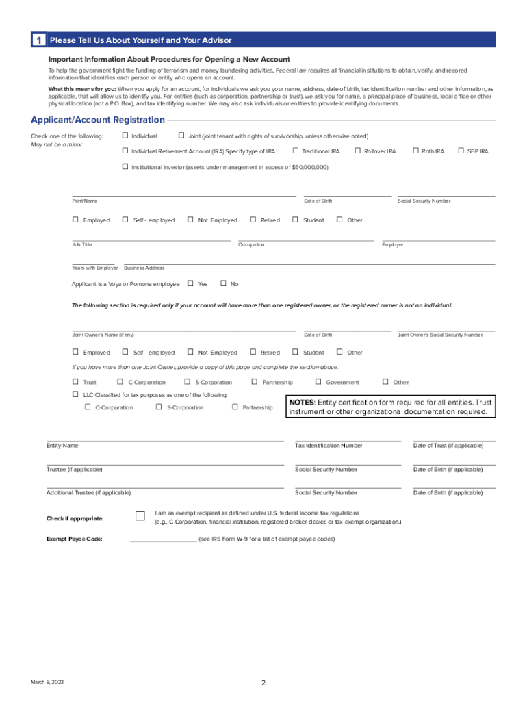 Fillable Online Form POS AMI Voya Separate Portfolios Fax Email Print ...