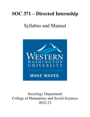Fillable Online chss wwu SOC 371Directed Internship Syllabus and Manual ...