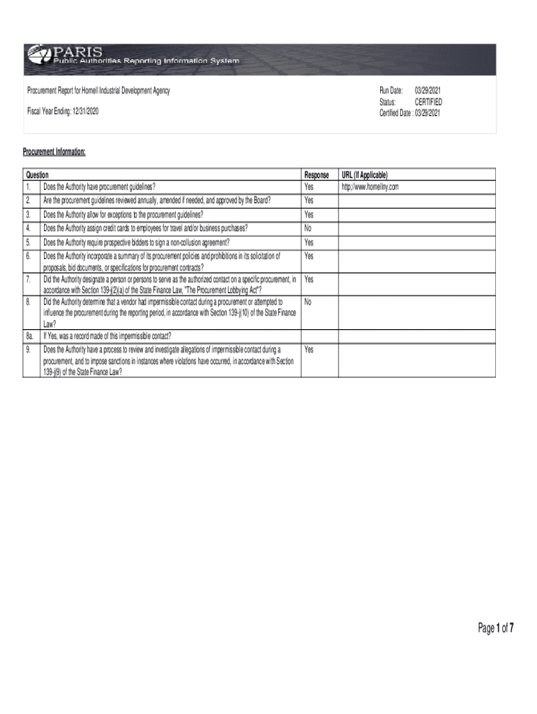 Fillable Online Procurement Report for Monroe County ... Fax Email Print - pdfFiller