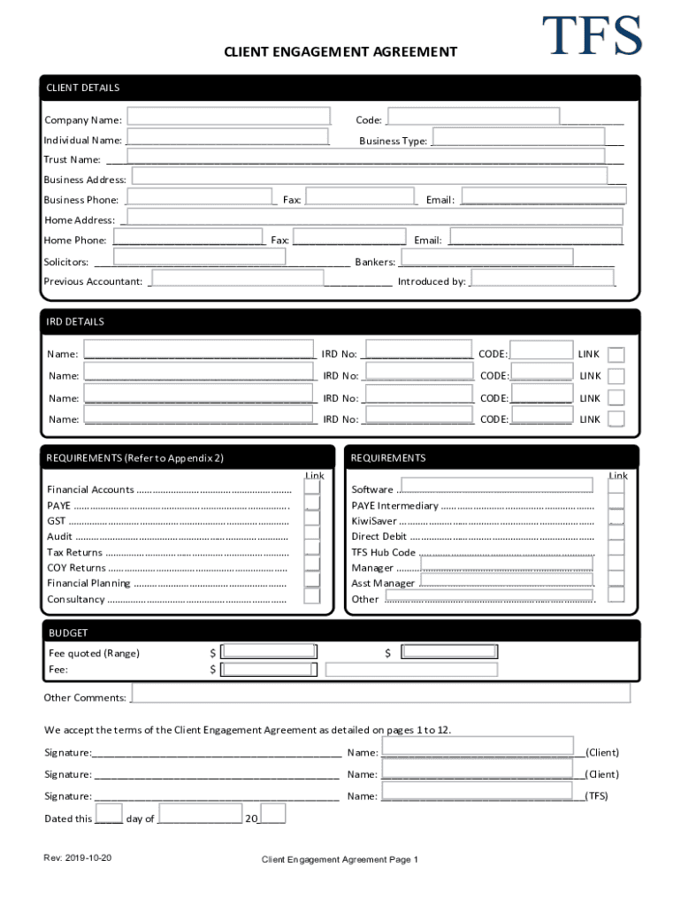Fillable Online Free Engagement Letter Templates (3) - Sample - PDF ...