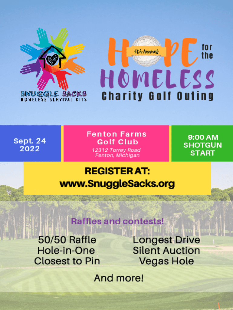 Fillable Online Hope for the Homeless Charity Golf Outing - 3rd Annual ...