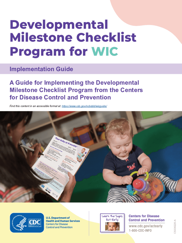 Fillable Online WIC Developmental Milestone Checklist Program ...