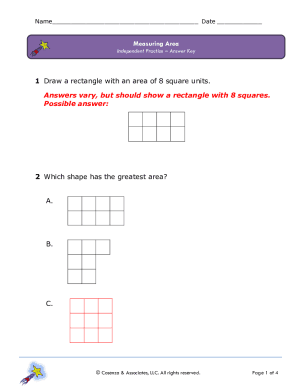 Fillable Online 1 Draw a rectangle with an area of 8 square units ...