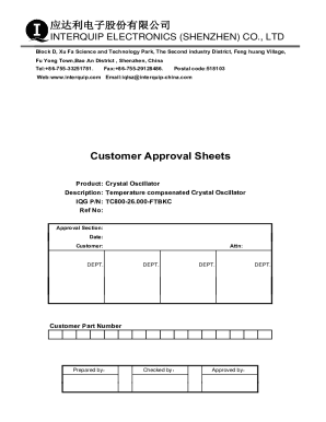 Fillable Online Customer Approval Sheets Fax Email Print - pdfFiller