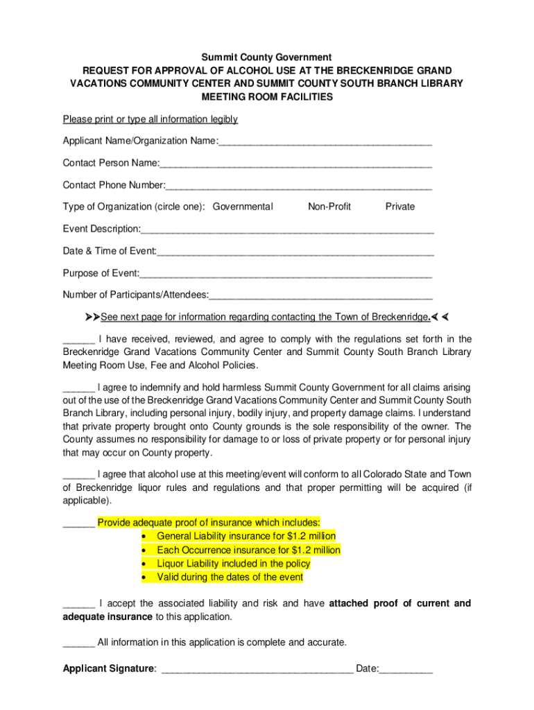 Fillable Online Summit County Government REQUEST FOR APPROVAL ... Fax ...