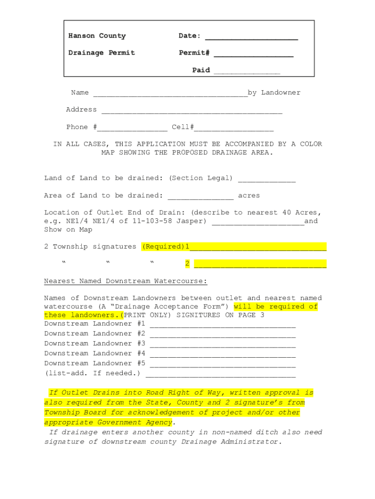 Fillable Online Agricultural Subsurface Drainage Tile Locations by ...