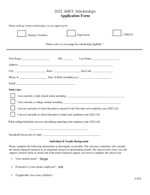 Fillable Online 2023 AHCC Scholarships Application Form Fax Email Print ...