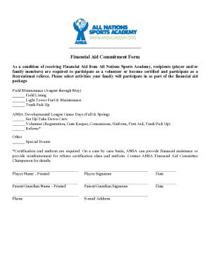 Fillable Online ANSA Financial Aid Commitment Form.docx Fax Email Print ...