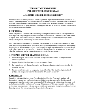 Fillable Online Academic Service-Learning Policy Fax Email Print ...