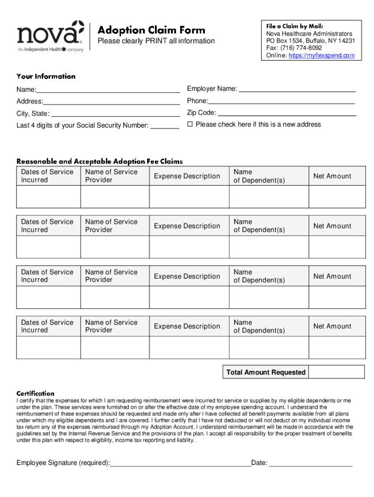 Fillable Online FSAMedical General Claim Form1Direct Fax Email Print ...