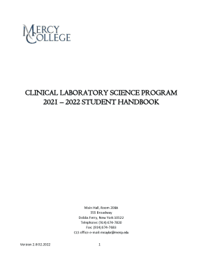 Fillable Online Clinical Laboratory SciencesSchool of Health Professions Fax Email Print - pdfFiller