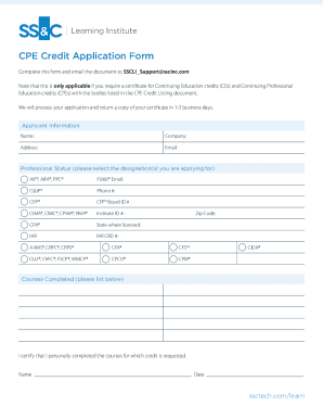 Fillable Online PDF: CPE Credit Application Form Fax Email Print ...